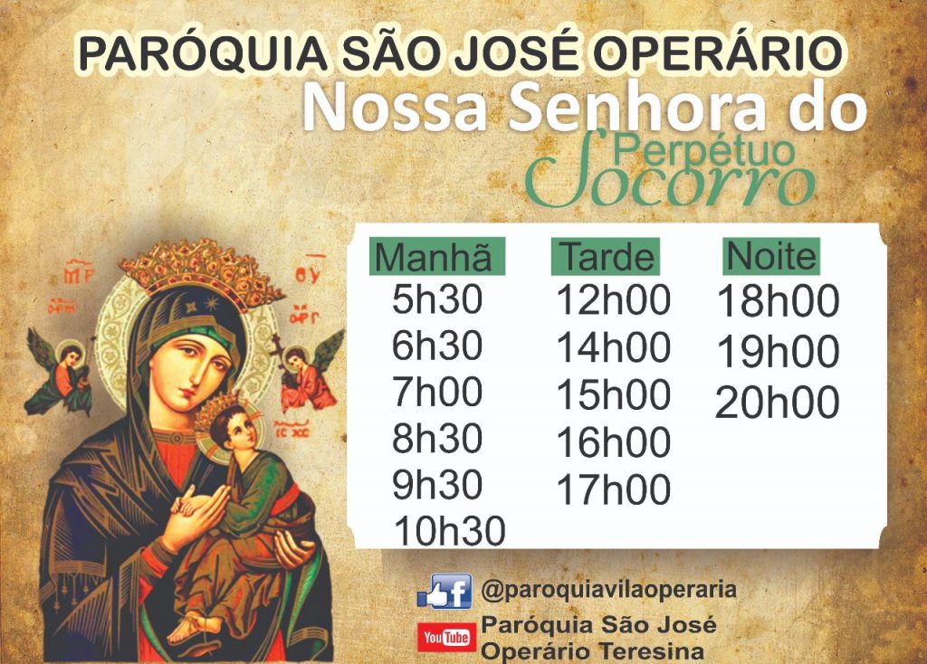 Horários - Paróquia da Vila Operária - Teresina - Piauí